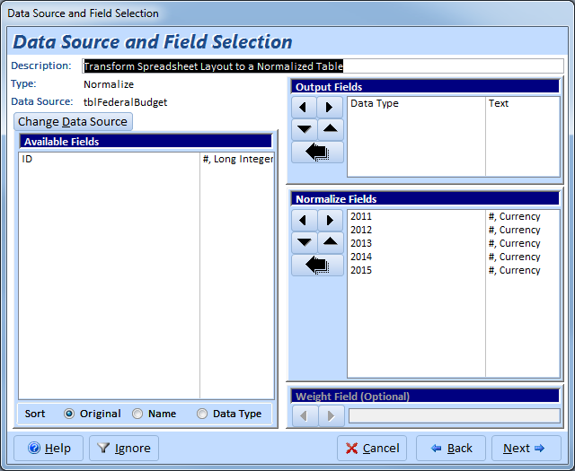 Microsoft Access Data Normalization and Transpose with Total Access Statistics