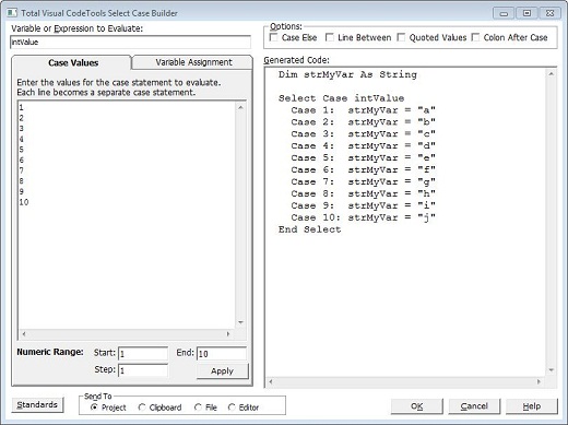 Tour Of Total Visual Codetools For Writing Better Vbavb6 Module Code Select Case Builder