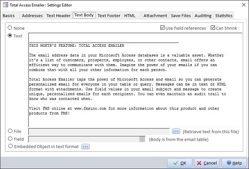 Creating Text Message Emails in Microsoft Access with Total Access Emailer Tour